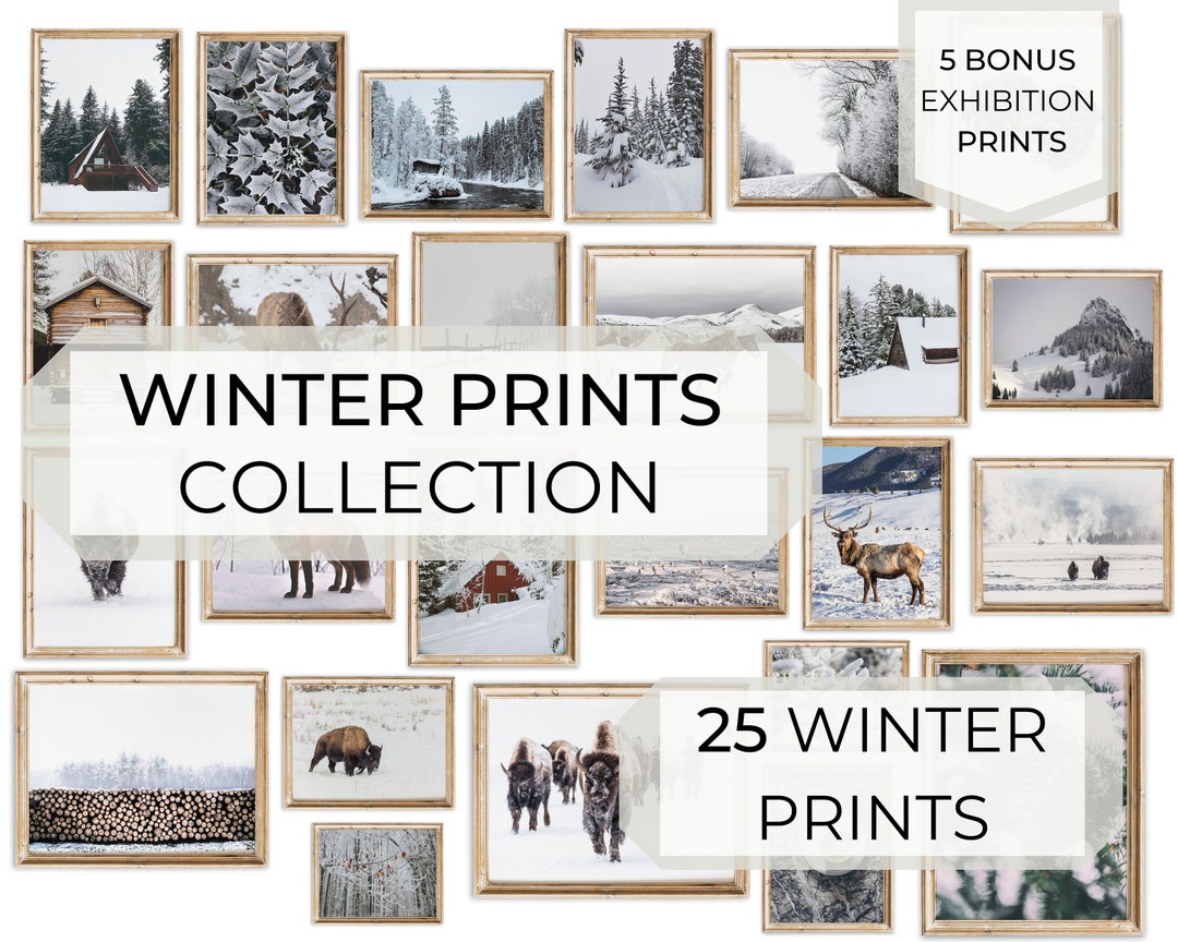 Winter Gallery Wall Art Set of 25 Art Prints Download, Winter Print Set ...