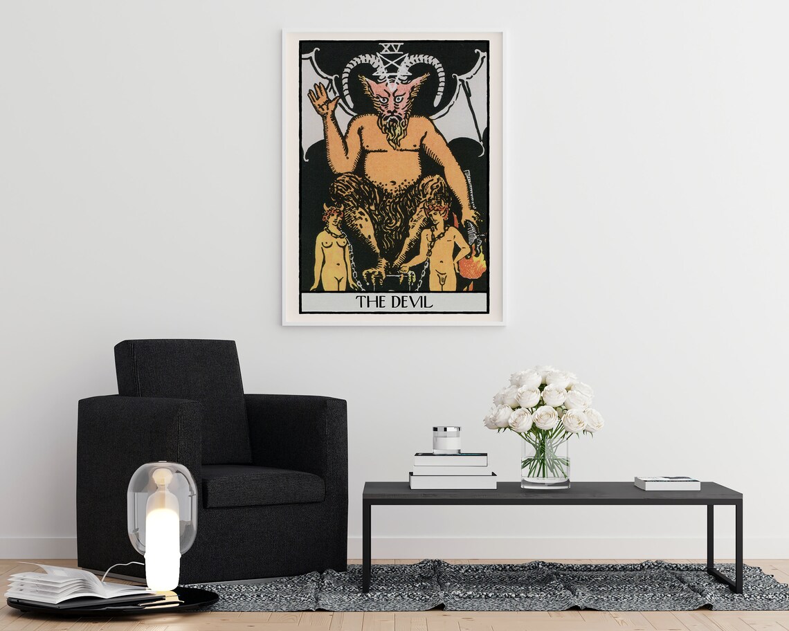 The Devil Tarot Card Print Printable Wall Art Tarot Cards | Etsy