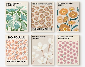 Flower Art Print Set | Etsy