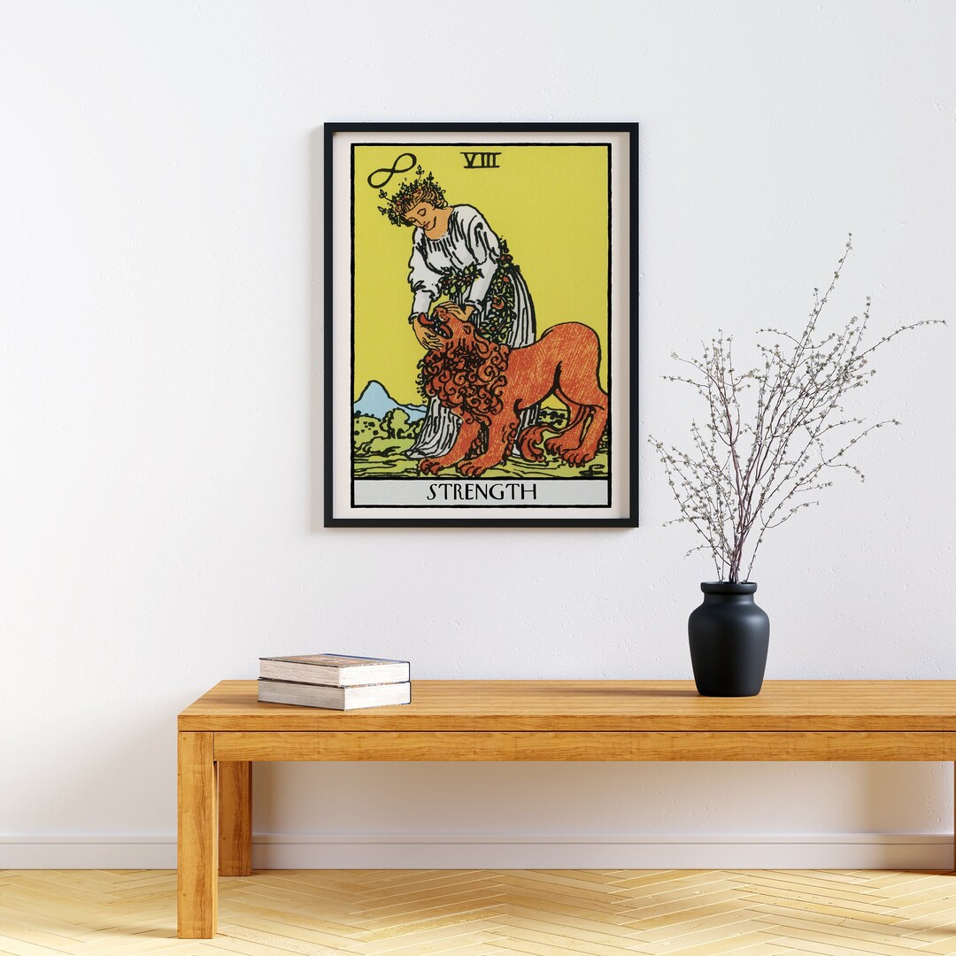 Strength Tarot Card Print, Tarot Cards, Printable Wall Art, Occult ...