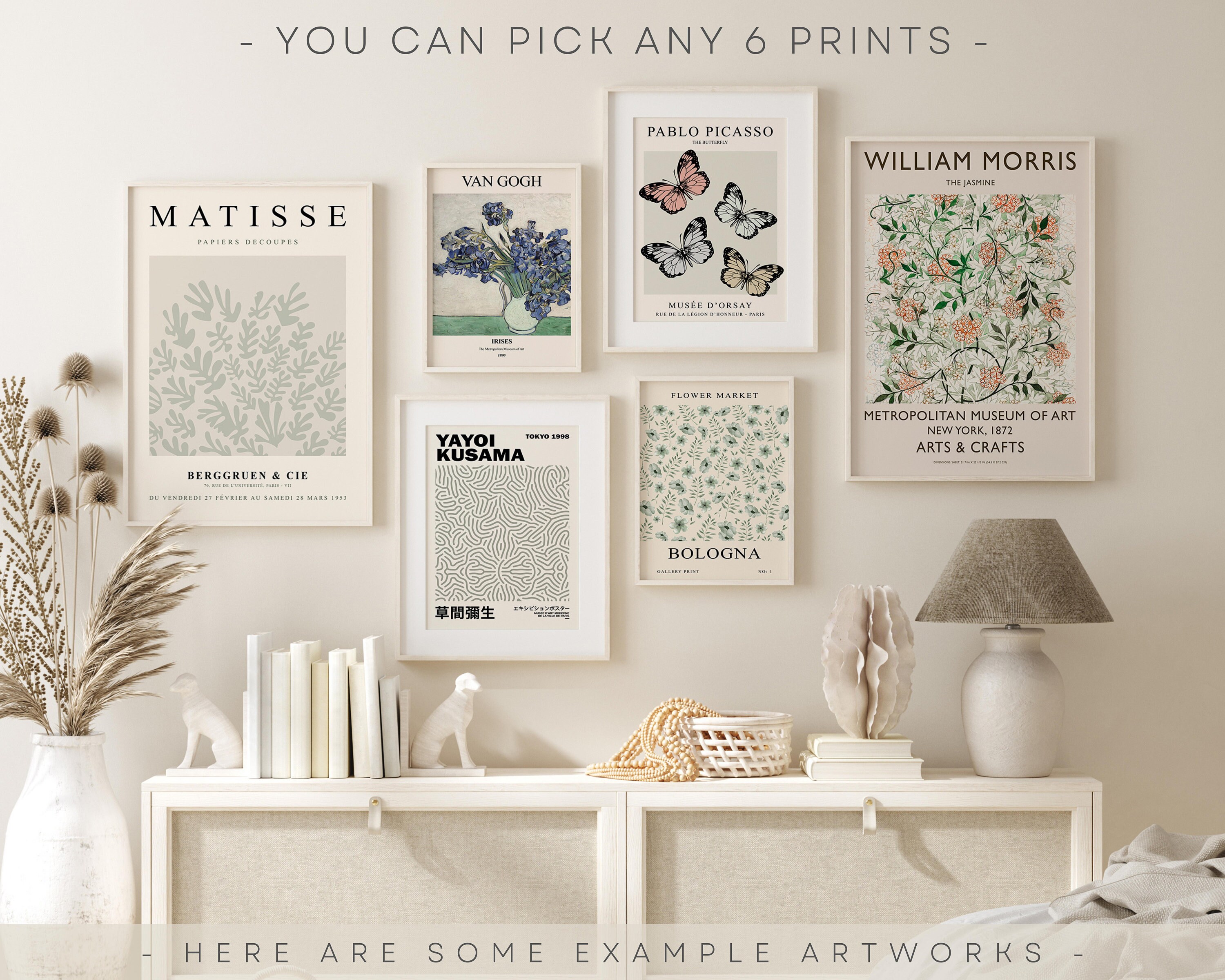 Custom Gallery Wall Set Pick Your Own 6 Digital Prints - Etsy