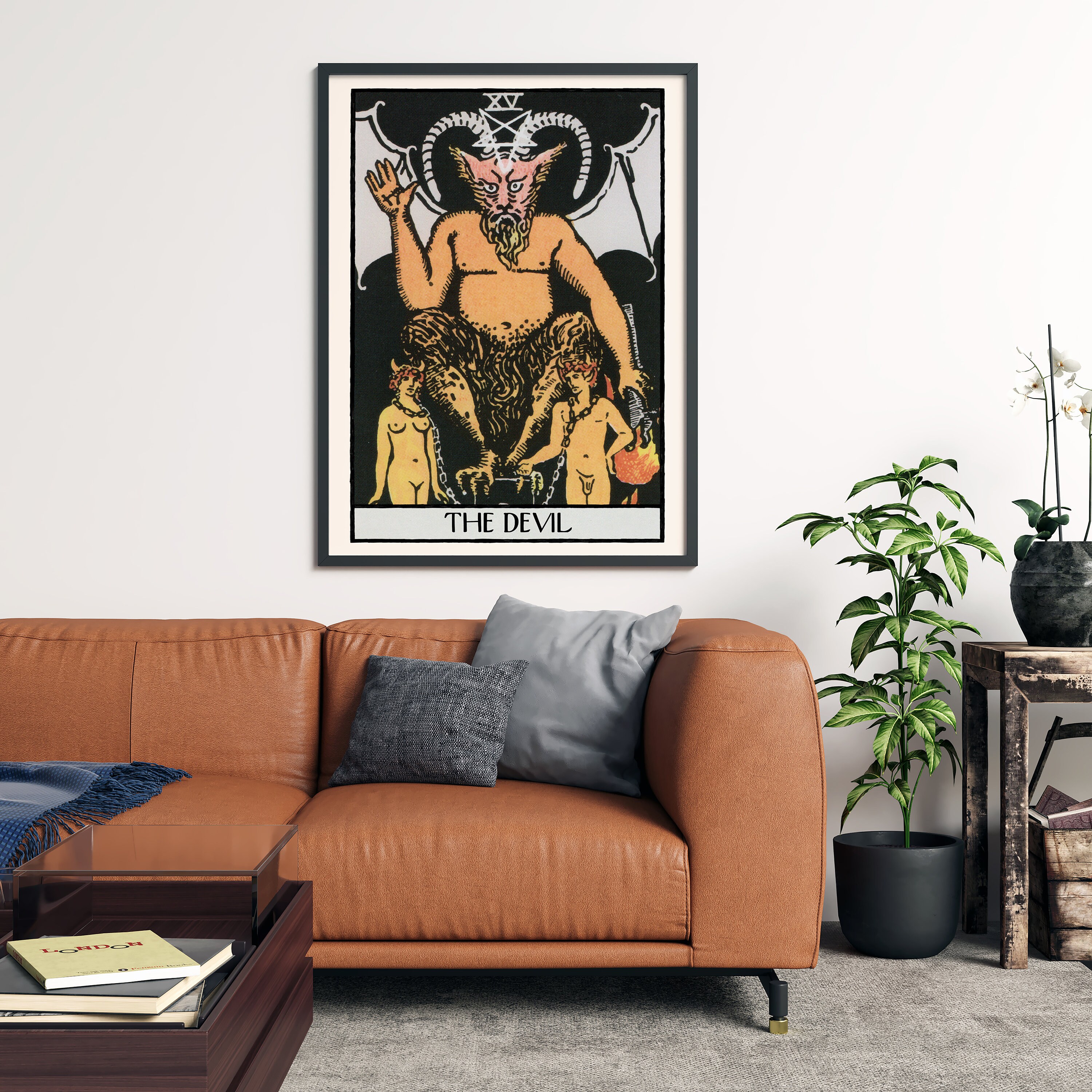 The Devil Tarot Card Print Printable Wall Art Tarot Cards | Etsy