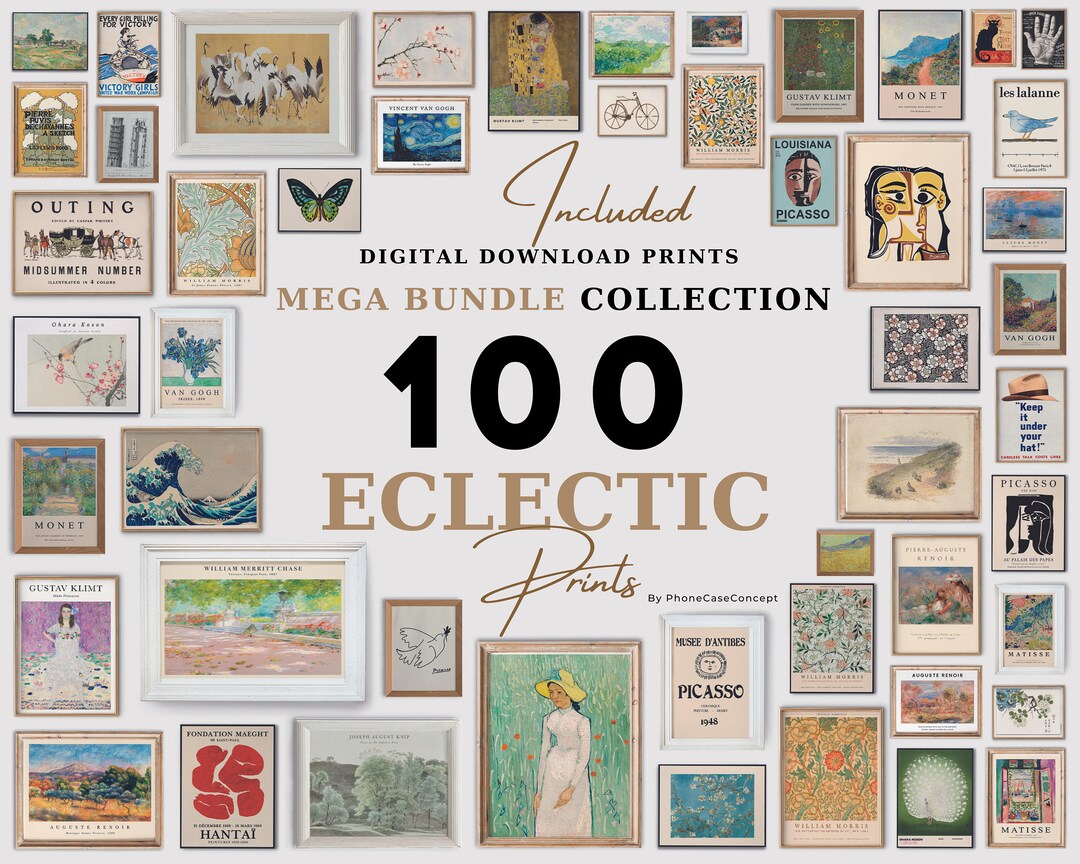 100 Eclectic Gallery Wall Prints MEGA BUNDLE Set, Maximalist Wall Art ...