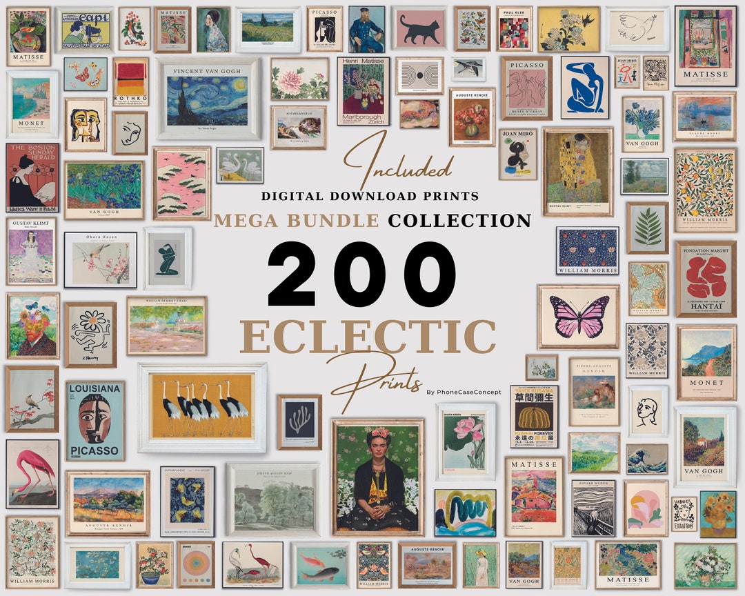 200 Eclectic MEGA BUNDLE Gallery Wall Set, Gallery Wall Collage ...