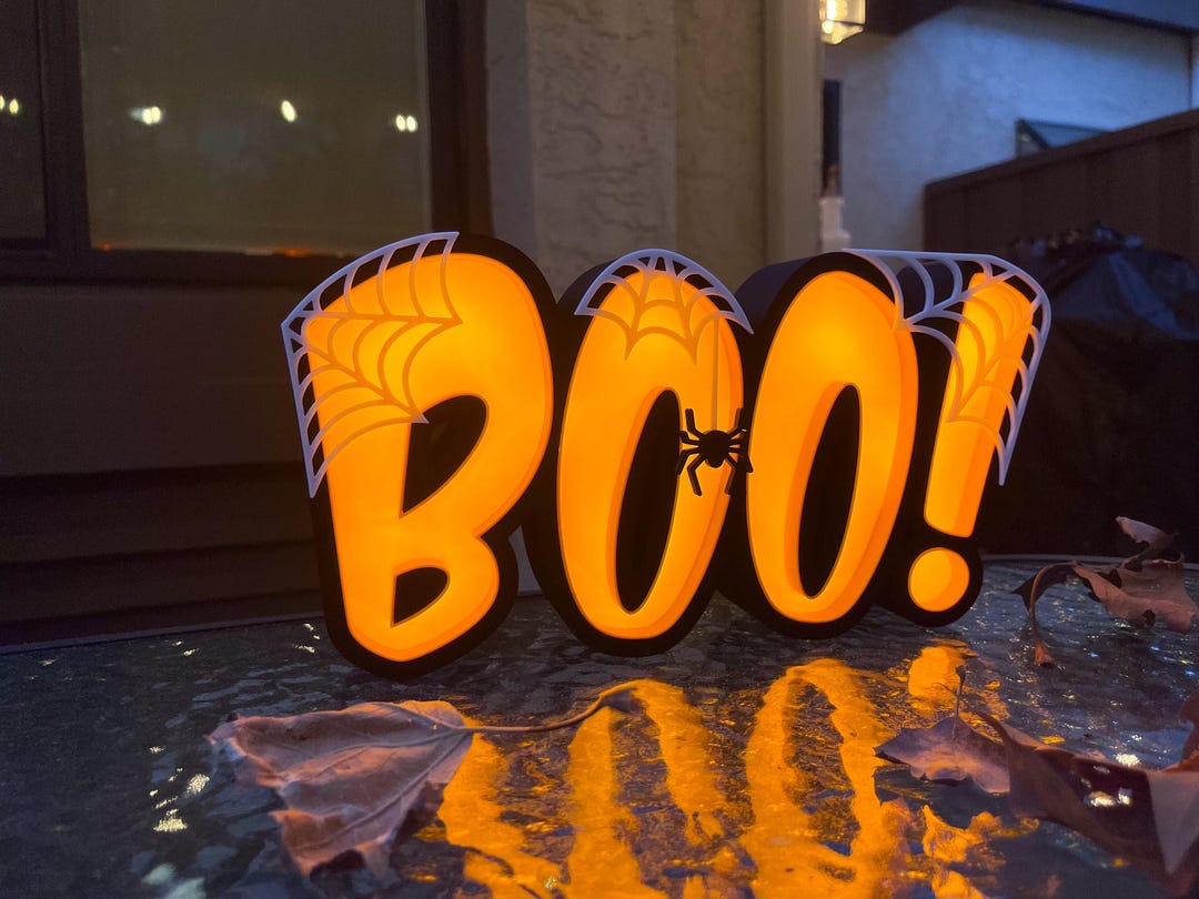 Halloween BOO! Light up Sign - Etsy