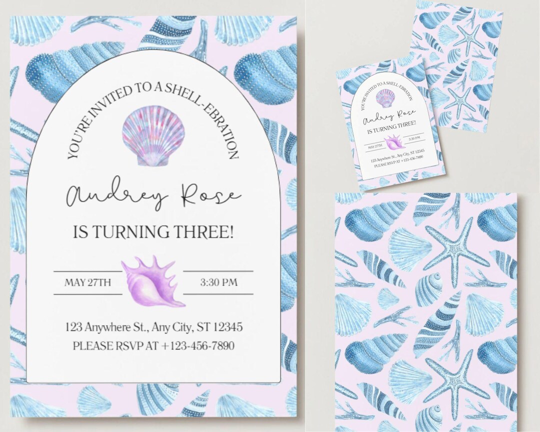 Shell-ebration Birthday Invitation - Etsy