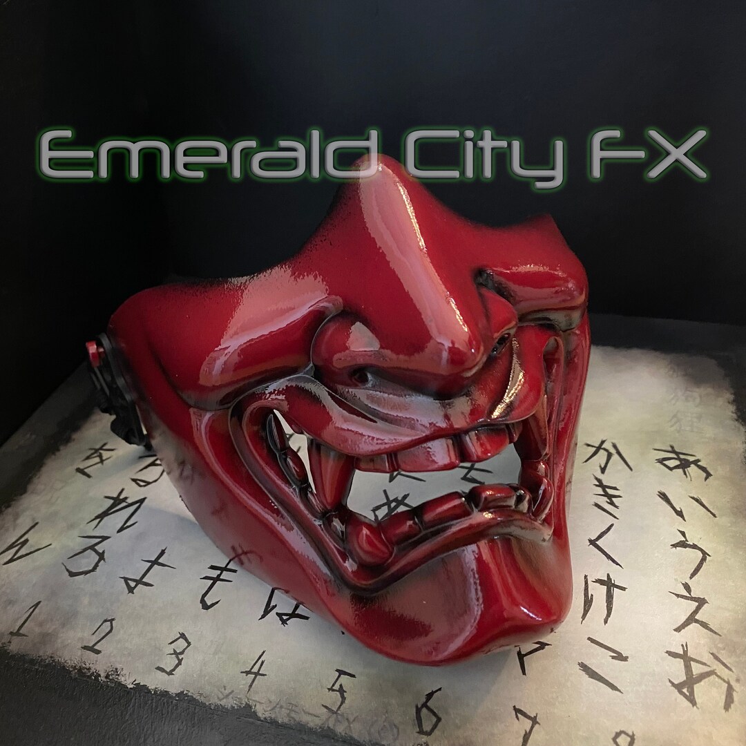 Red Lacquer Style Shogun Samurai Mask - Etsy