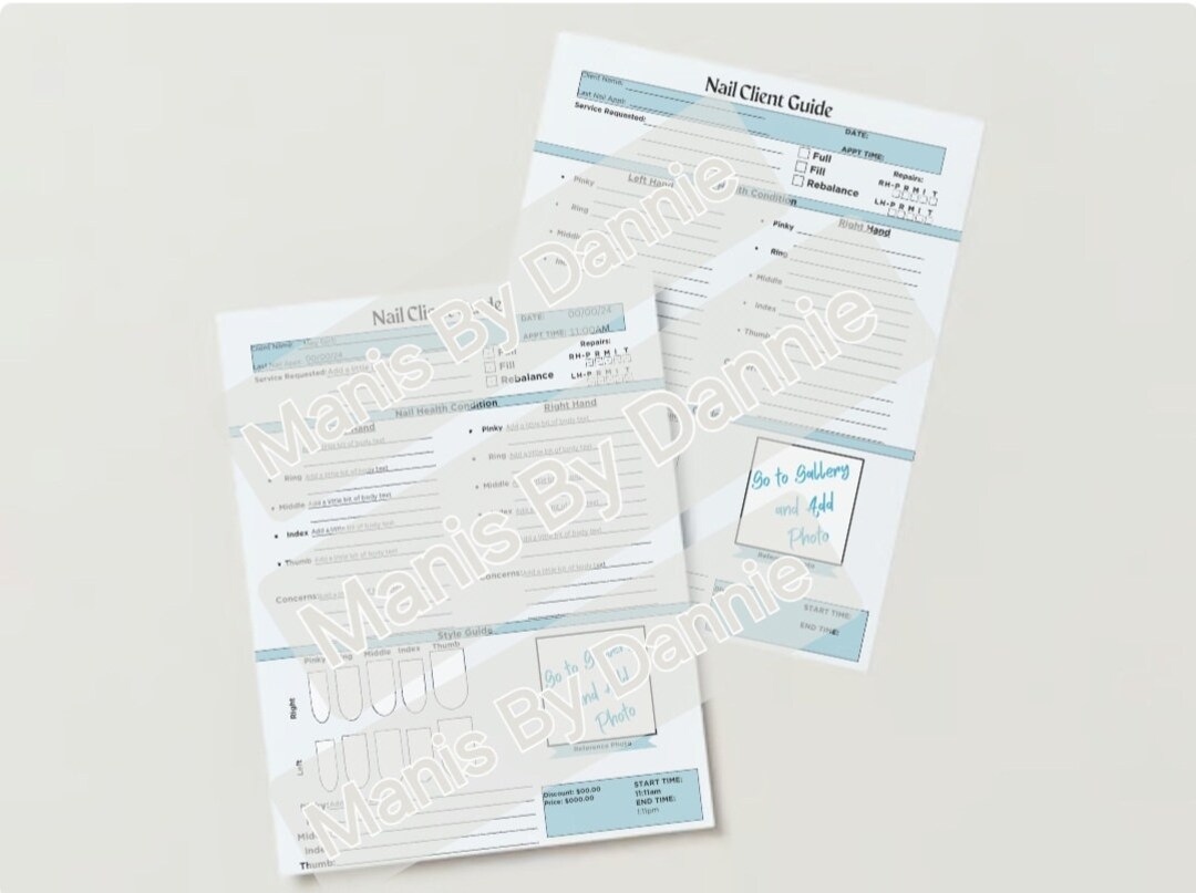 Nail Client Guide Printable Edit Canva Digital Download Template - Etsy
