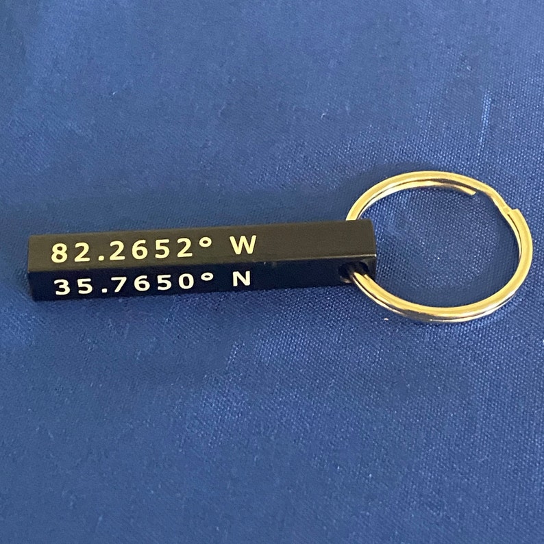Custom Coordinate Keychain Latitude and Longitude Keychain Anodized ...