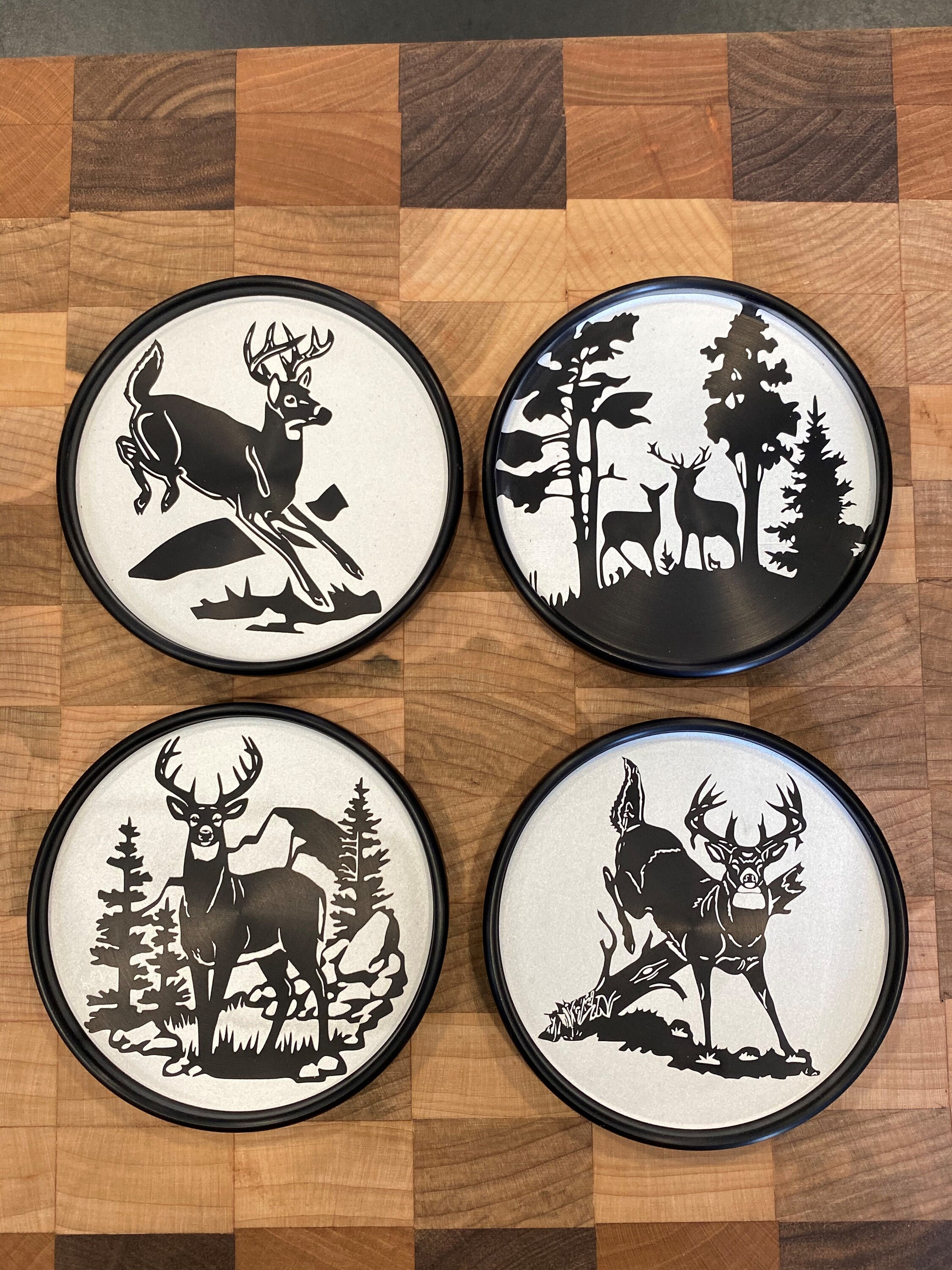 METL Deer Coaster Set METL Laser Engraved Aluminum Deer - Etsy