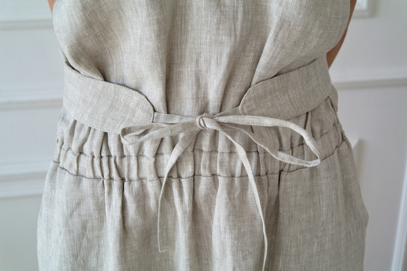 Pure Undyed LINEN DRESS Linen Tunic Dress Linen Kaftan Maxi | Etsy