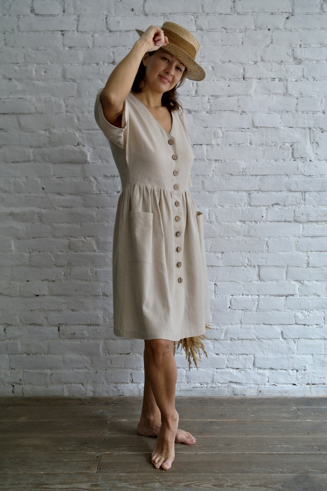 LINEN DRESS Linen Dress Women Loose Linen Dress Handmade - Etsy