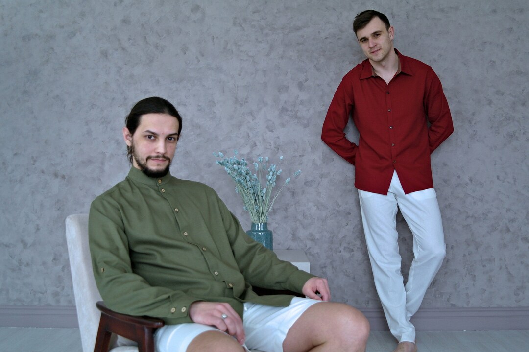 LINEN SHIRT MEN, Men's Linen Shirt, Mens Shirt, Men Classic Shirt ...