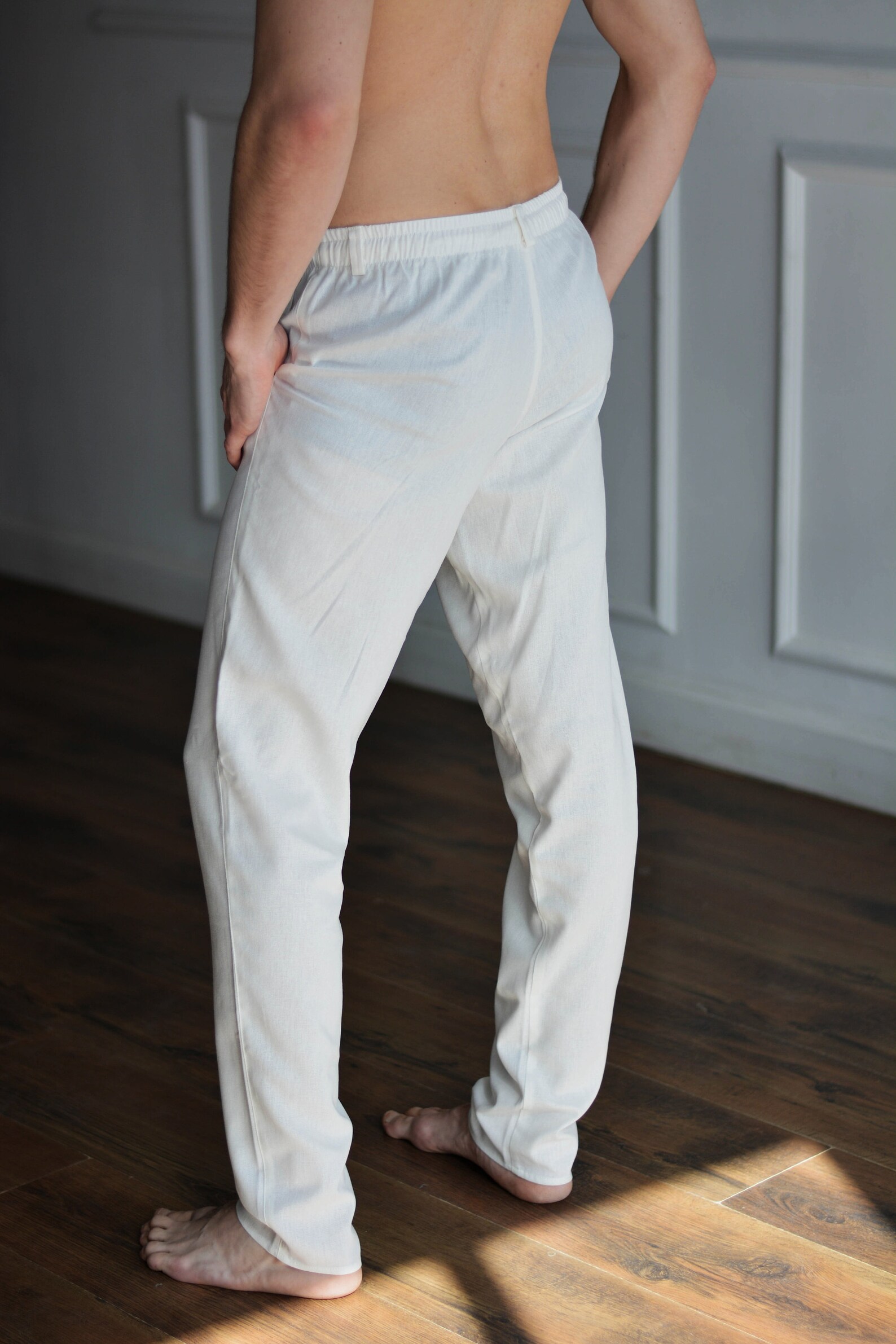 Breathable Natural Linen Pants for Men Light Pants With - Etsy Canada