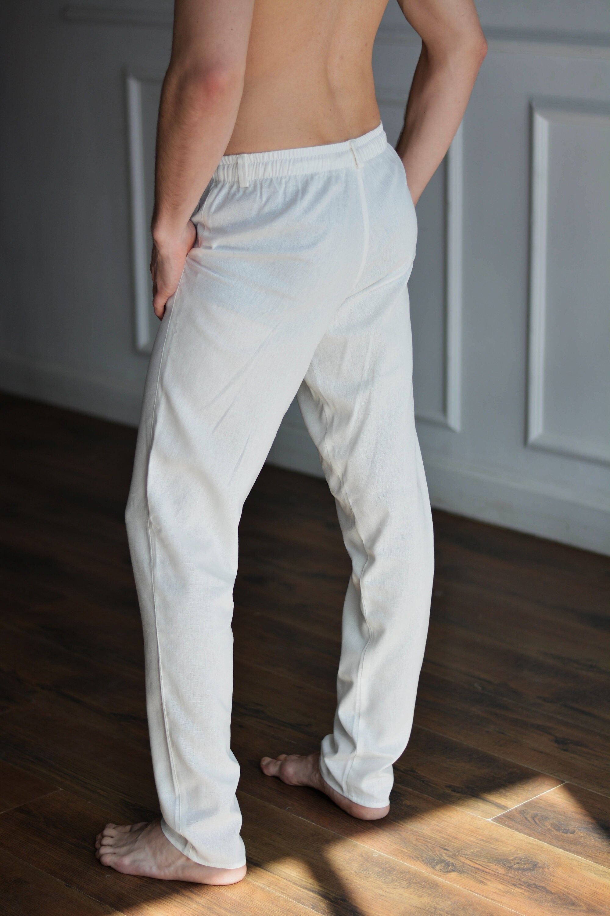 Breathable Natural Linen Pants for Men Light Pants With - Etsy Canada