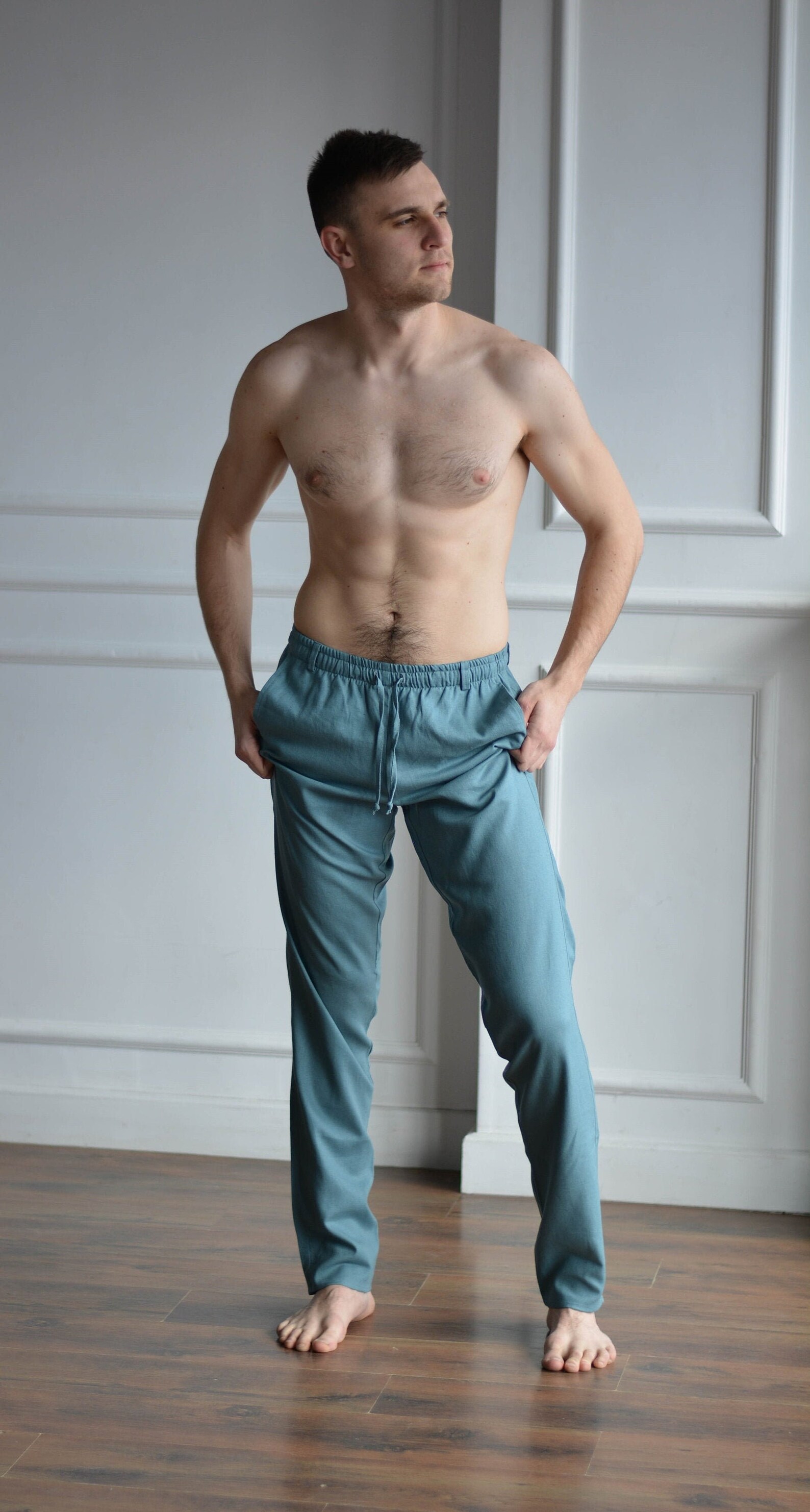 Breathable Natural Linen Pants for Men Light Pants With - Etsy