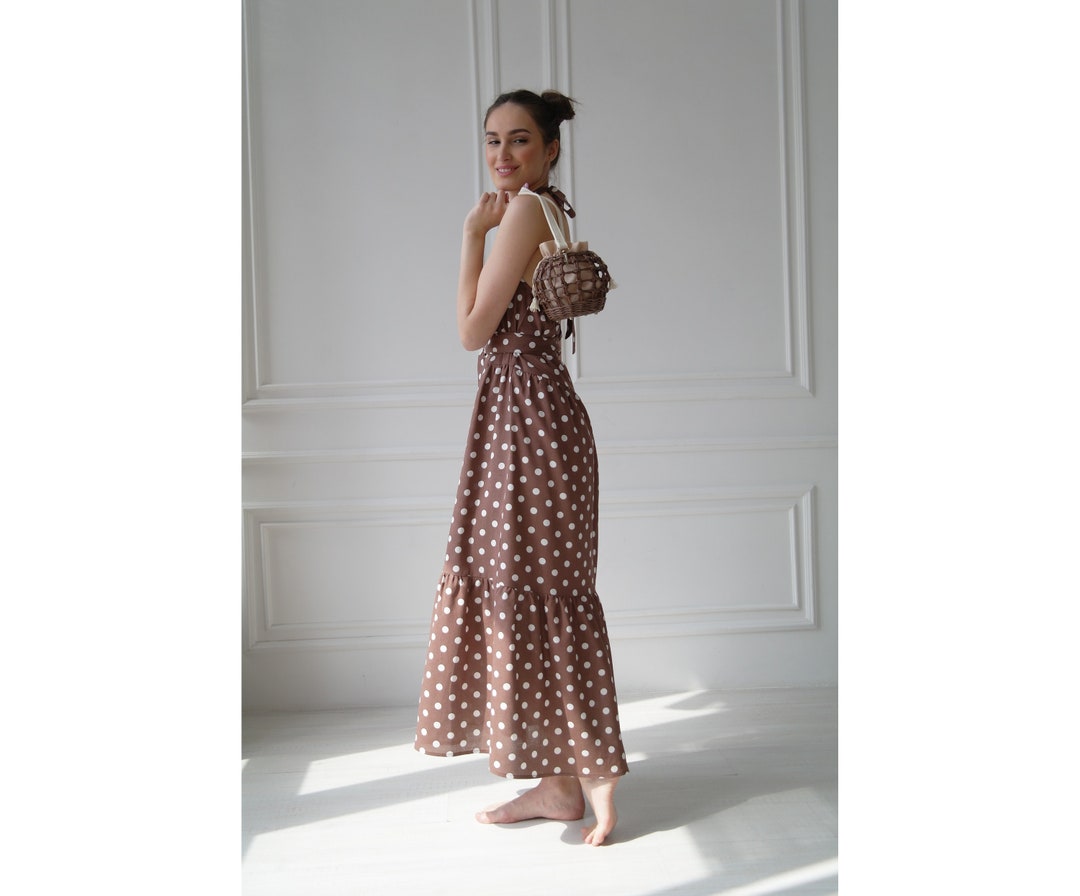 BACKLESS SUNDRESS, Linen Dress Women, Organic Flax Dress, Linen Halter ...