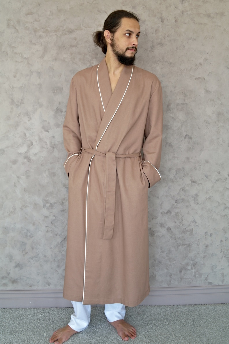 MENS Linen ROBE, Handmade Linen Robe, Linen Men Robe, Natural Linen ...