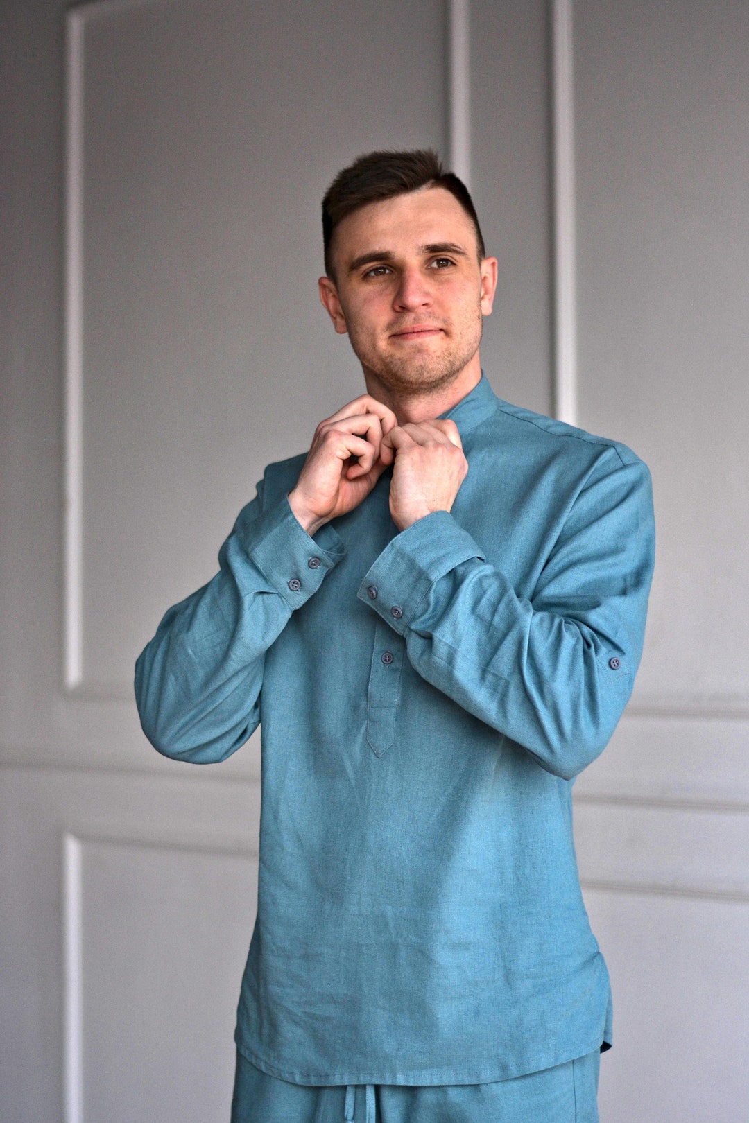 MEN'S LINEN SHIRT, Natural Linen Shirt, Valentine's Gift for Him ...