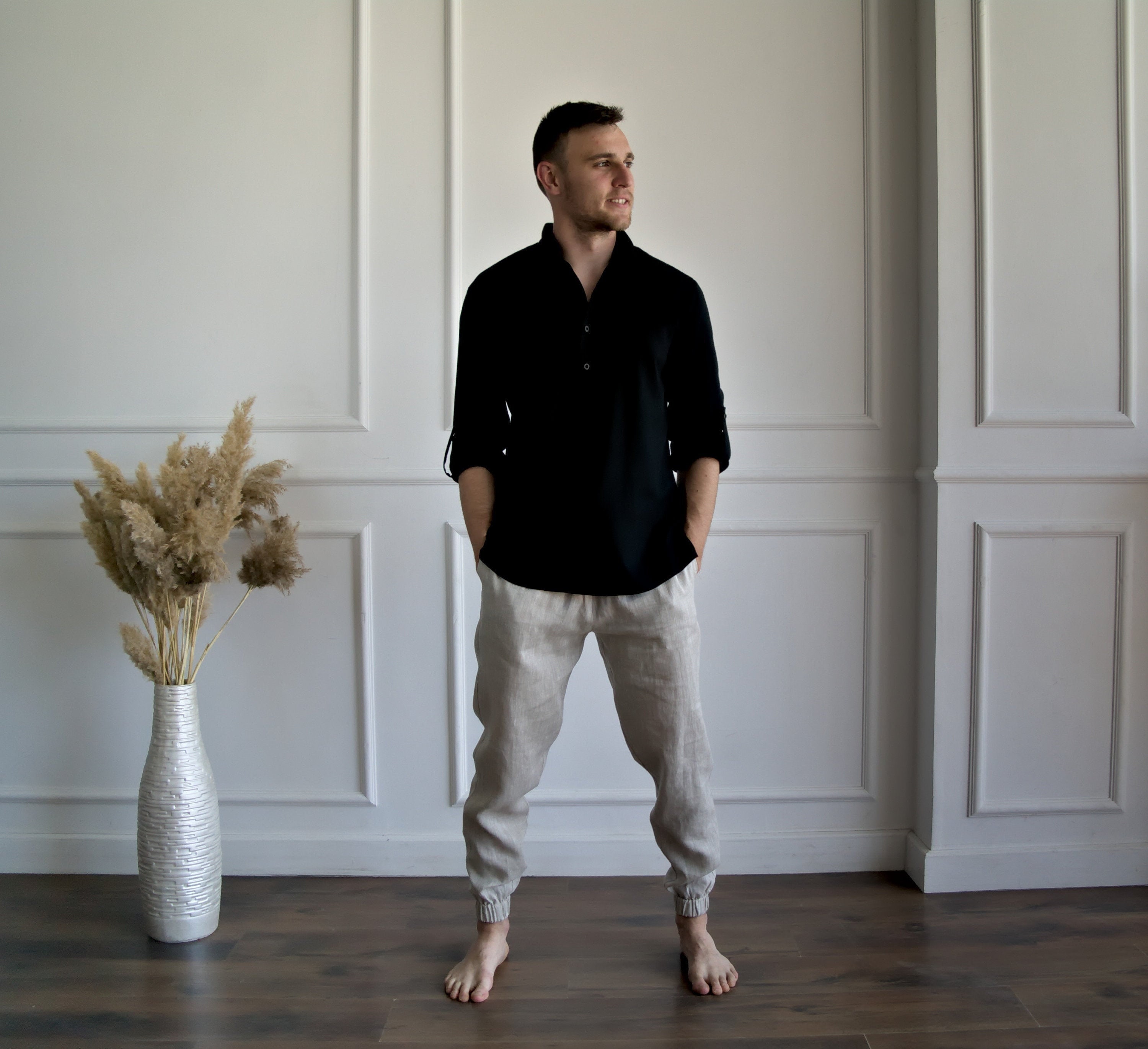 Men's linen pants Mens pants linen Sustainable pants | Etsy