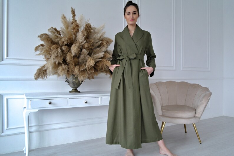 LINEN ROBE for Women Natural Linen Robe Linen Bathrobe - Etsy