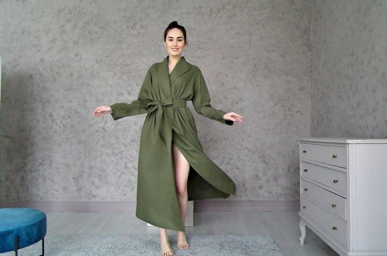 LINEN ROBE for Women Natural Linen Robe Linen Bathrobe - Etsy