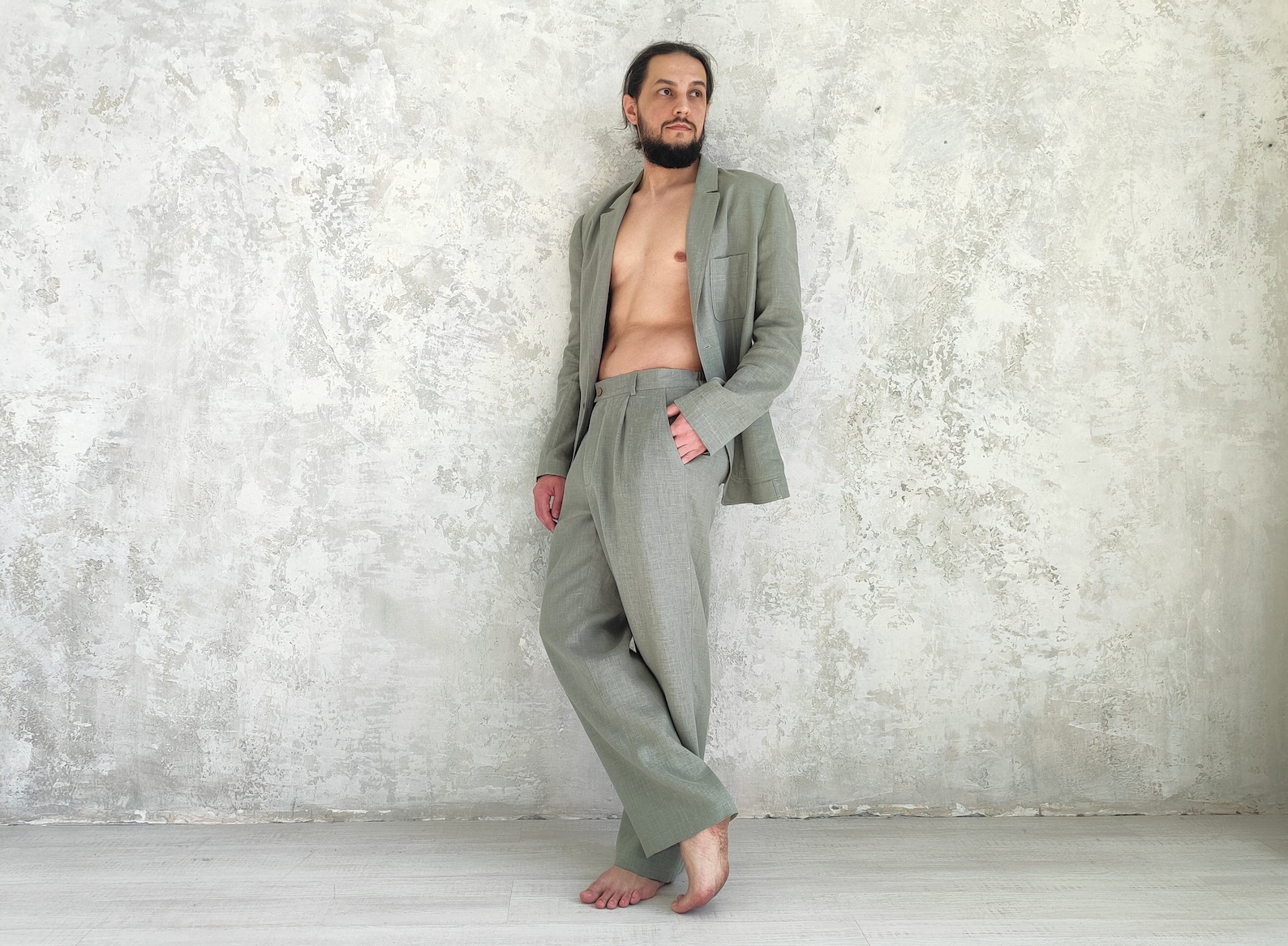 LINEN JACKET Men, Classic Linen Jacket, Men's Organic Flax Blazer, Man ...