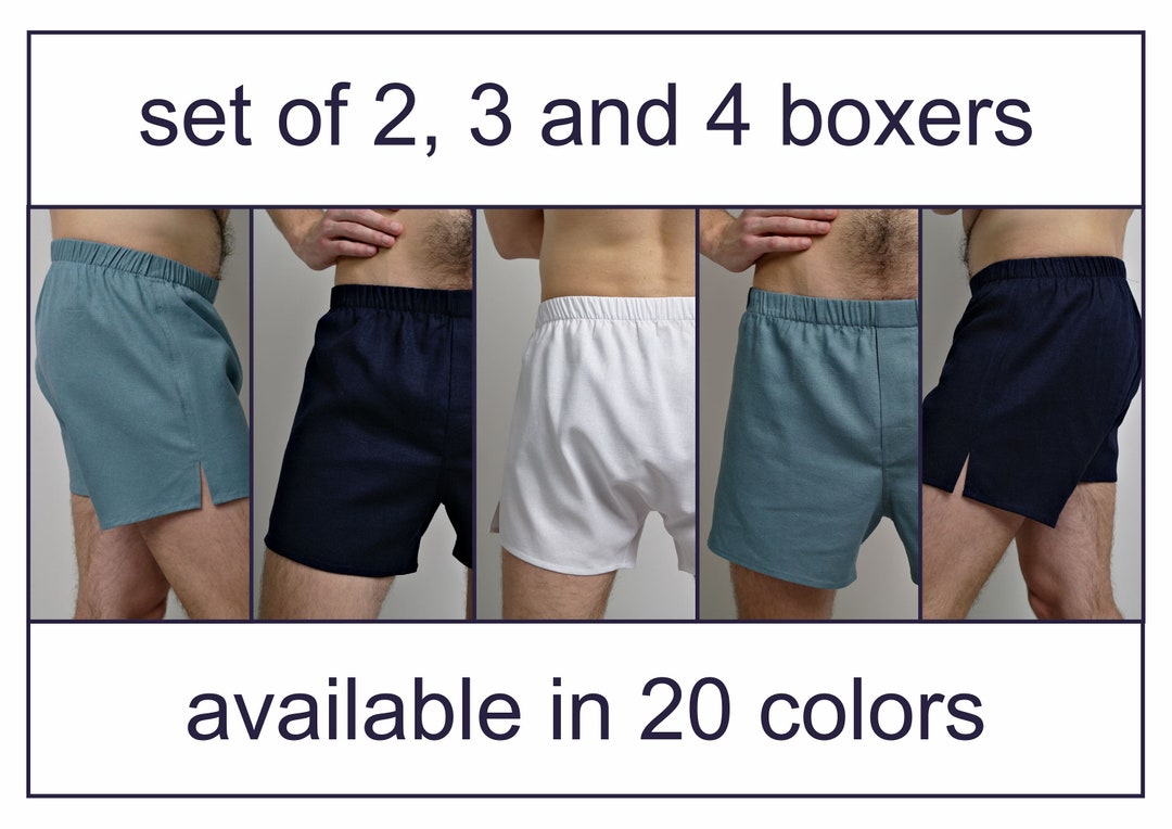 LINEN BOXERS SET, Mens Boxer Shorts, Basic Shorts, Men's Underwear ...