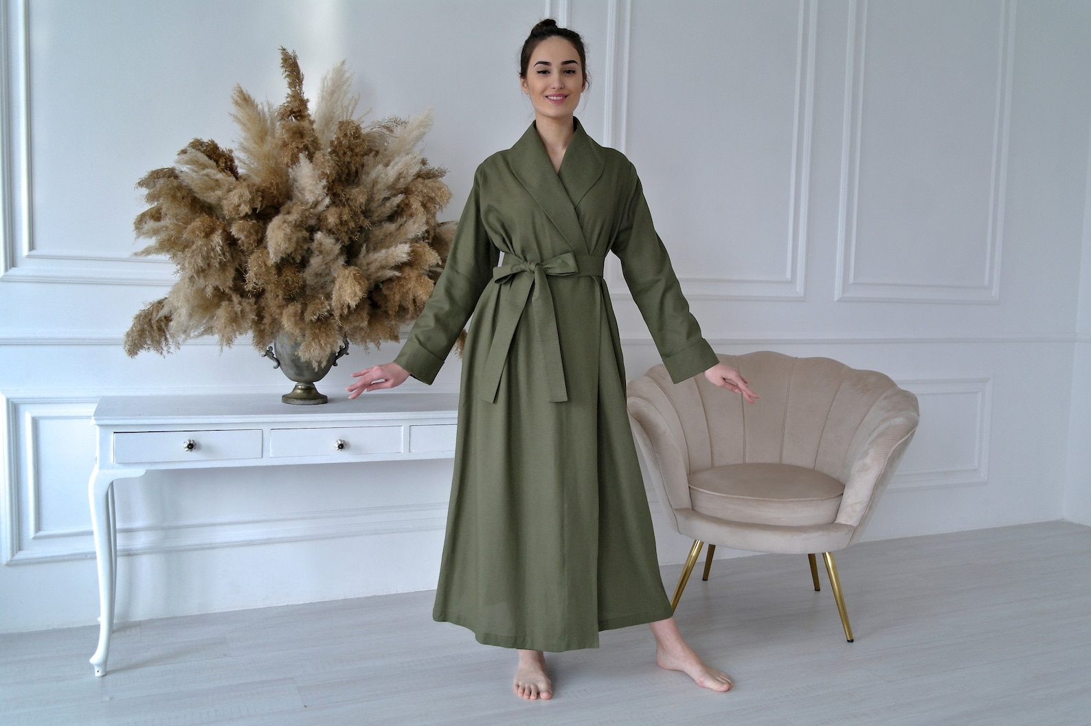 LINEN ROBE for Women Natural Linen Robe Linen Bathrobe - Etsy