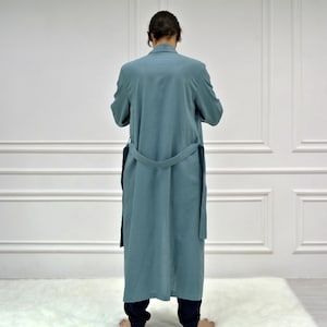 HANDMADE LINEN ROBE for Men, Natural Linen Lounge Wear, Men's Flax Robe ...
