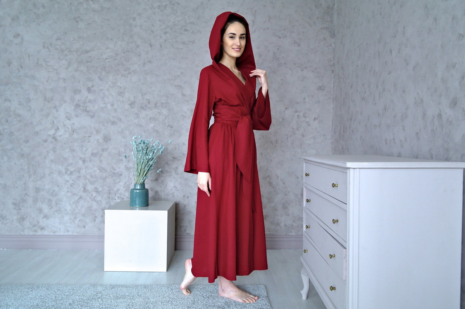 WOMEN'S Robe Linen Robe Long Linen Robe Kimono Robe - Etsy