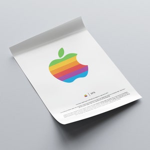 Apple 1976 Logo Poster. Apple Poster. Retro Apple Logo Poster. Apple ...