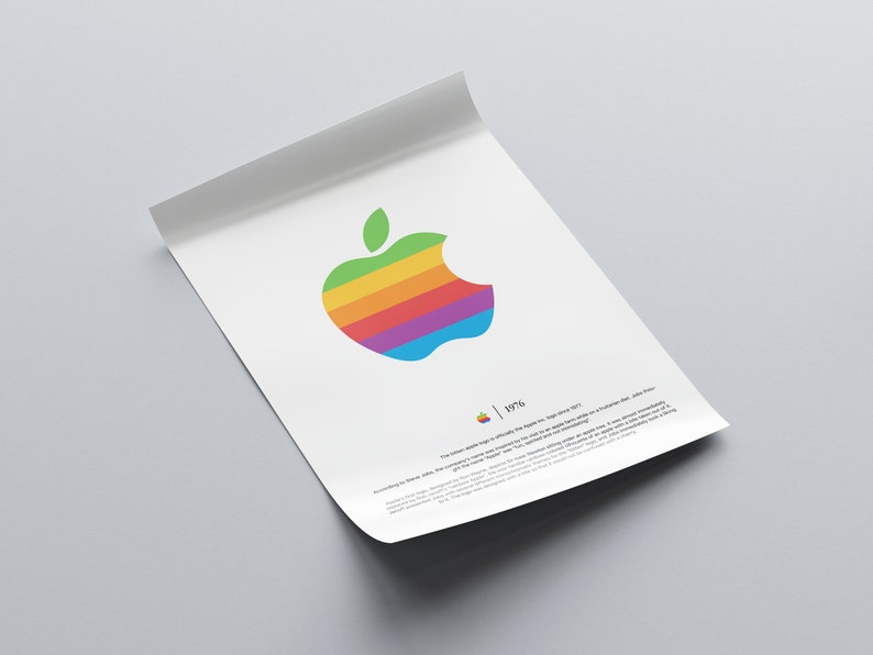 Apple 1976 Logo Poster. Apple Poster. Retro Apple Logo Poster. - Etsy