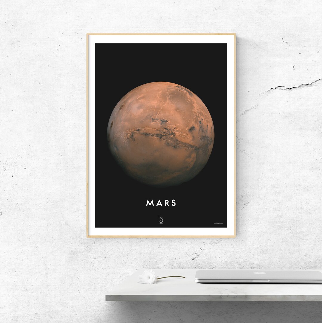 MARS Wall Art. Printable Mars Poster, Full View Mars Poster - 50cm X ...