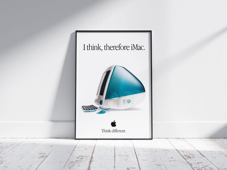 Retro Imac Poster | "think Different" Inspired Vintage Tech Print ...