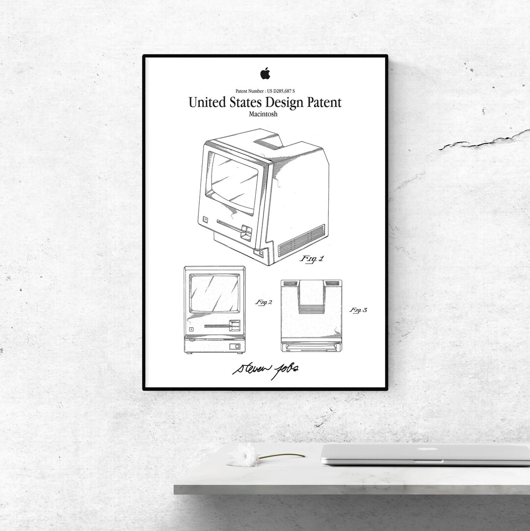 Macintosh Patent Poster. Apple Macintosh Patent Drawings Poster ...