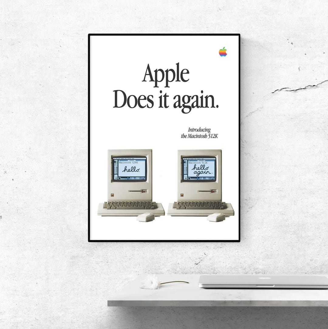 Apple Does It Again Poster | Vintage Macintosh Wall Art | Retro ...