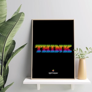 Apple THINK Poster. Apple Think Different Digital Prints. Vintage Apple ...