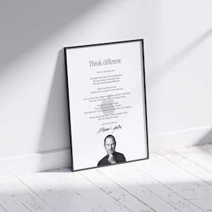 Steve Jobs Think Different Quote Apple Poster (digital Prints) - Etsy