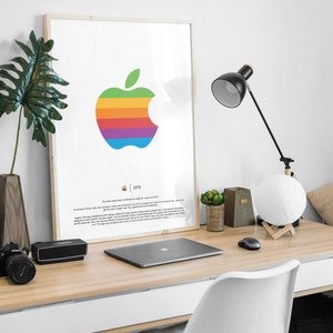 Apple 1976 Logo Poster. Apple Poster. Retro Apple Logo Poster. Apple ...