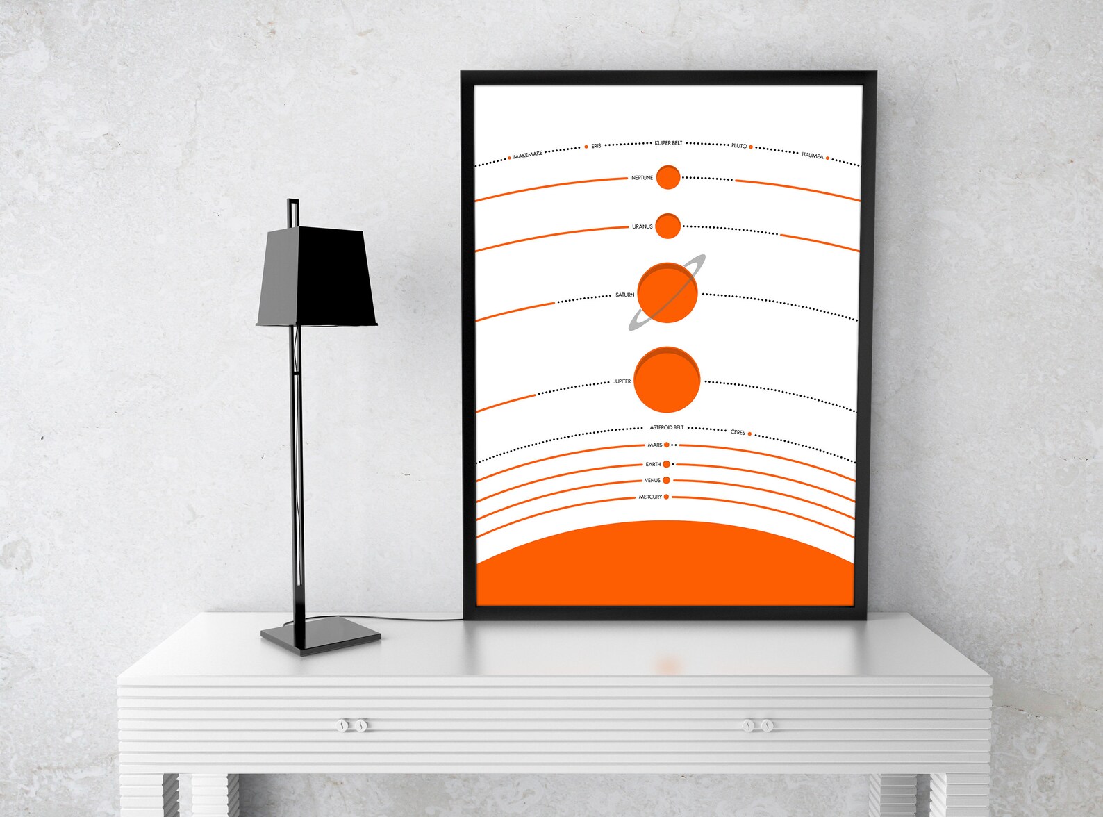 SOLAR SYSTEM Minimalist Map of Planets. Minimalist Solar - Etsy