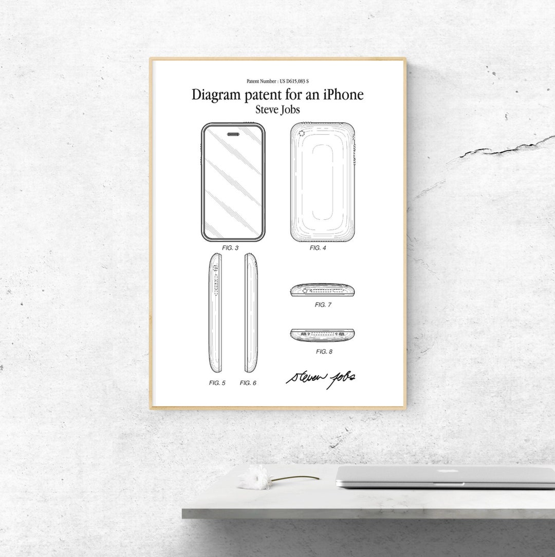 IPhone Patent Poster: Steve Jobs Diagram Art (digital Download) - Etsy