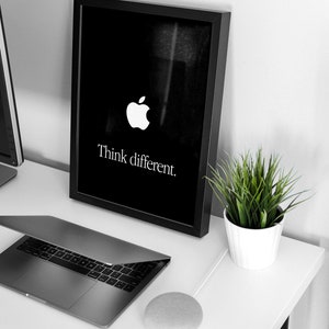 Apple Think Different Poster. Printable Apple Logo Poster. Think ...