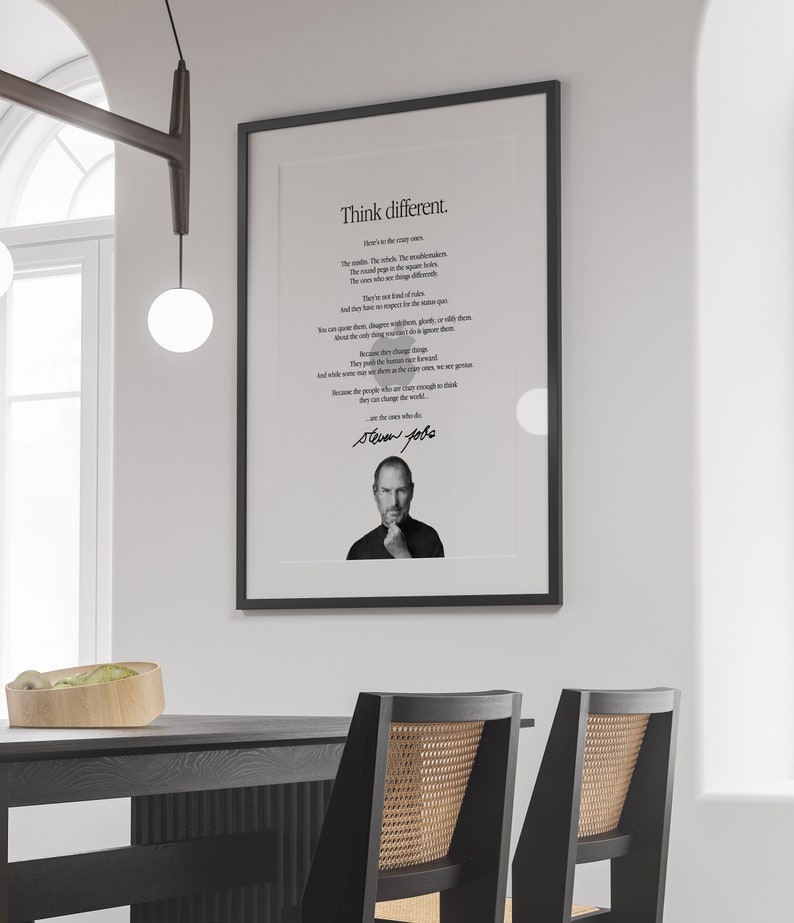 Steve Jobs Think Different Quote Apple Poster (digital Prints) - Etsy