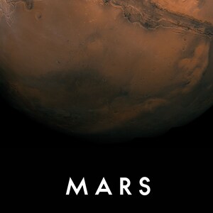 MARS Wall Art. Printable Mars Poster, Full View Mars Poster - 50cm X ...