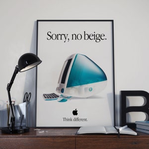 Vintage Apple Imac G3 Poster: 'sorry, No Beige' Ad (digital Download ...