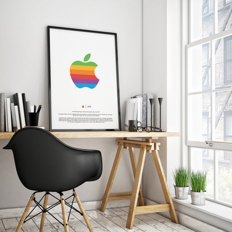 Apple 1976 Logo Poster. Apple Poster. Retro Apple Logo Poster. - Etsy