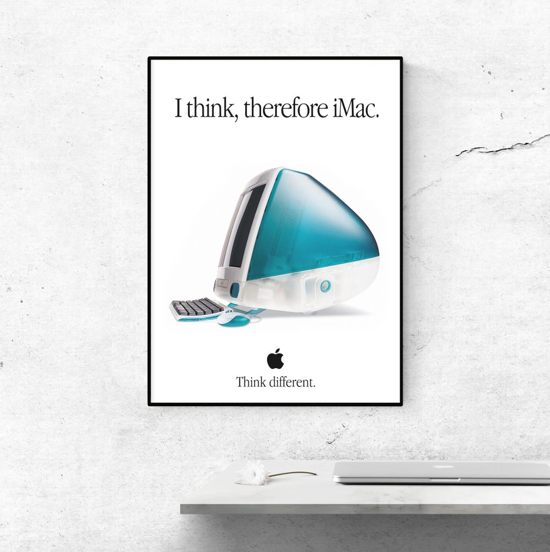 Retro Imac Poster | "think Different" Inspired Vintage Tech Print ...