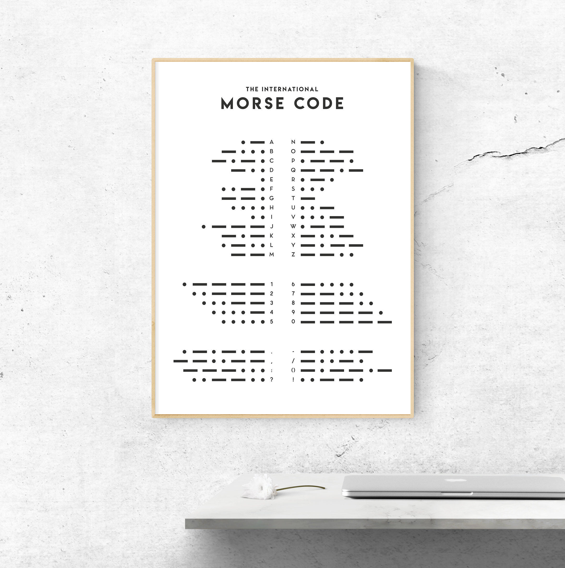 Morse Code Poster Morse Code Print Typographic Art Wall | Etsy