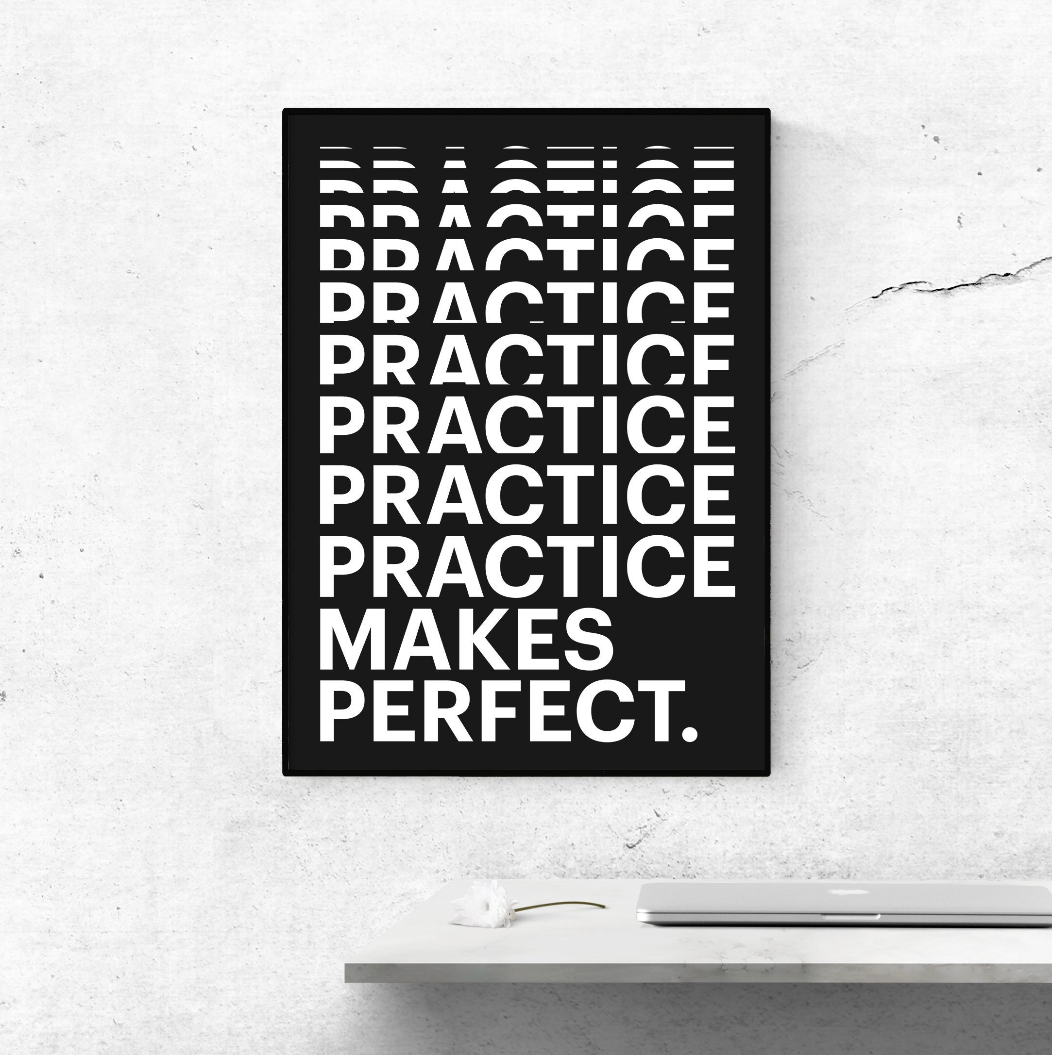 Practices Makes Perfect Poster. Inspirational Poster. Setup - Etsy